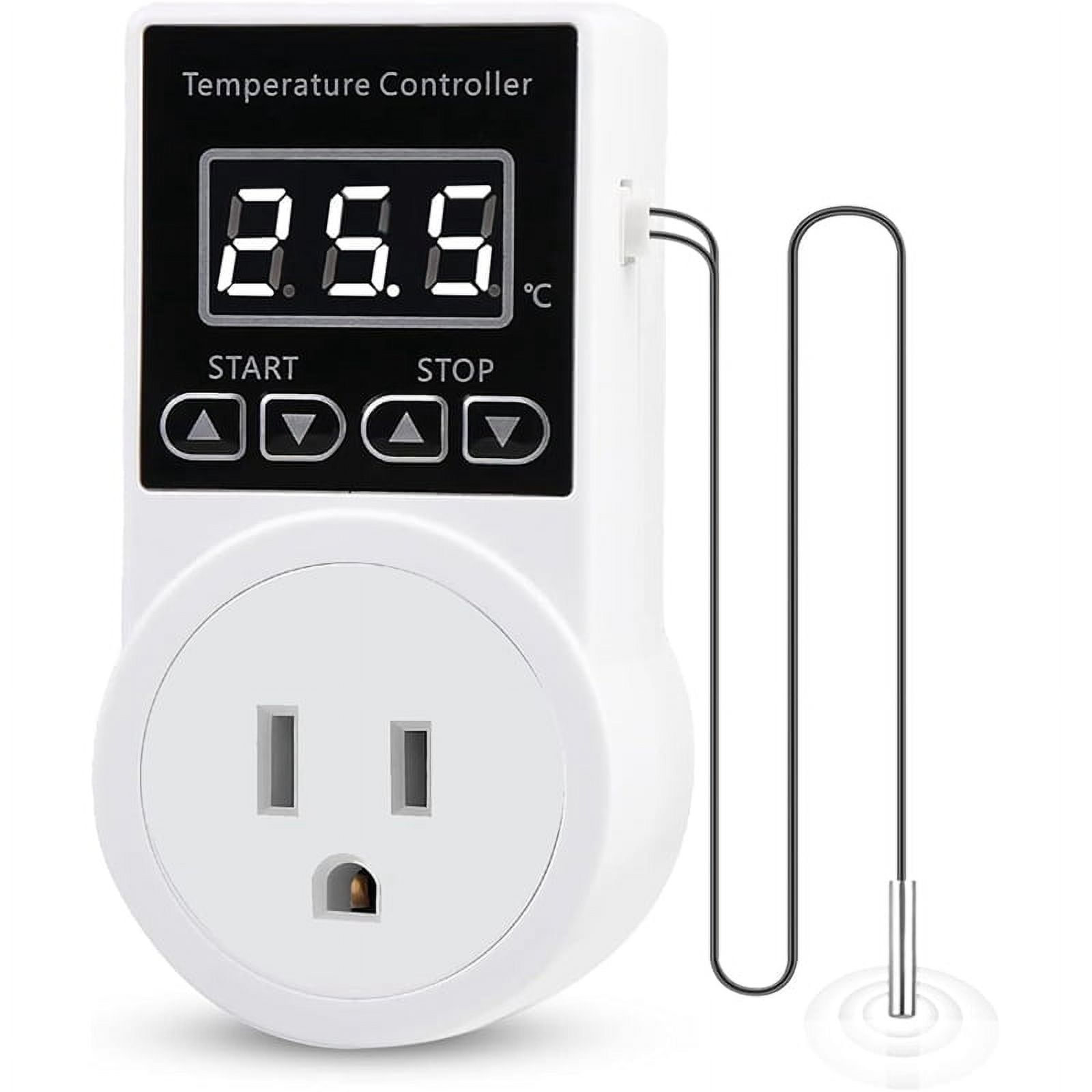Digital Thermostat Plug Socket, LCD Screen Temperature Controller with ...