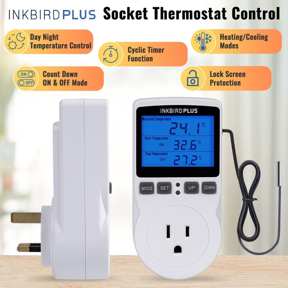 Digital Thermostat Plug Socket Temperature Controller Timer Outlet Timer Switch Plug With Sensor