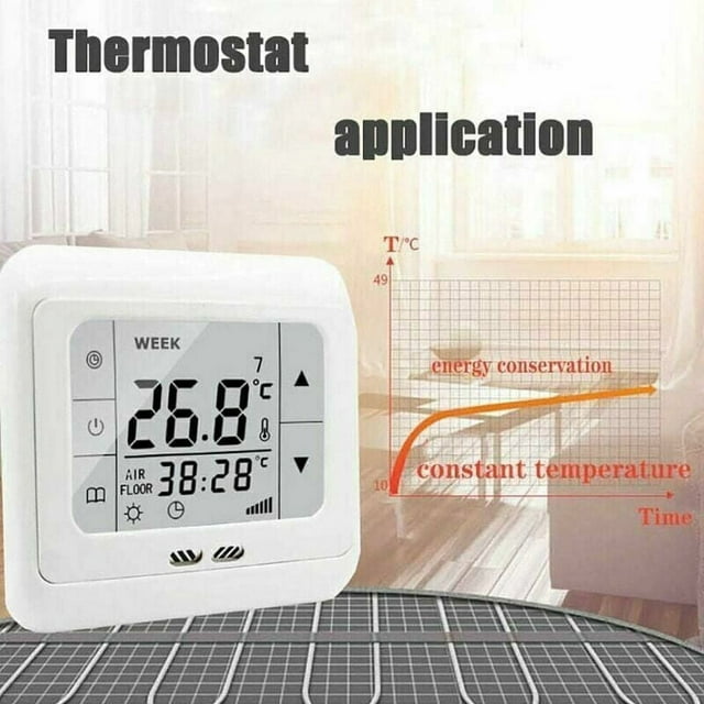 Digital Thermostat, Room Thermostat with LCD Display, Programmable Thermostat for Warm Floor ...