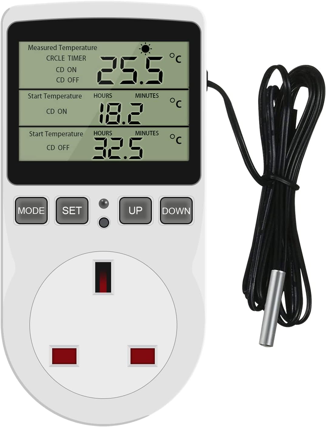 Digital Thermostat Temperature Controller, Socket Outlet 230V LCD ...