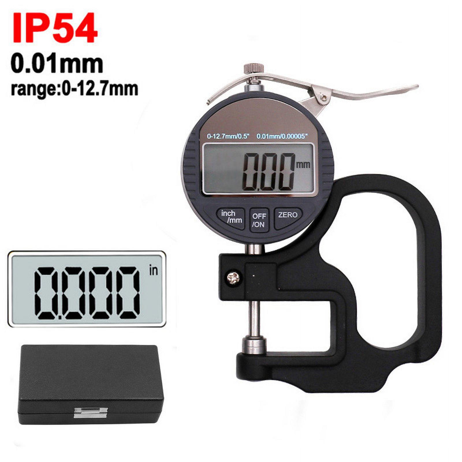 Digital Thickness Gauge Meter 0-12.7mm 0.001mm Electronic Micrometer ...