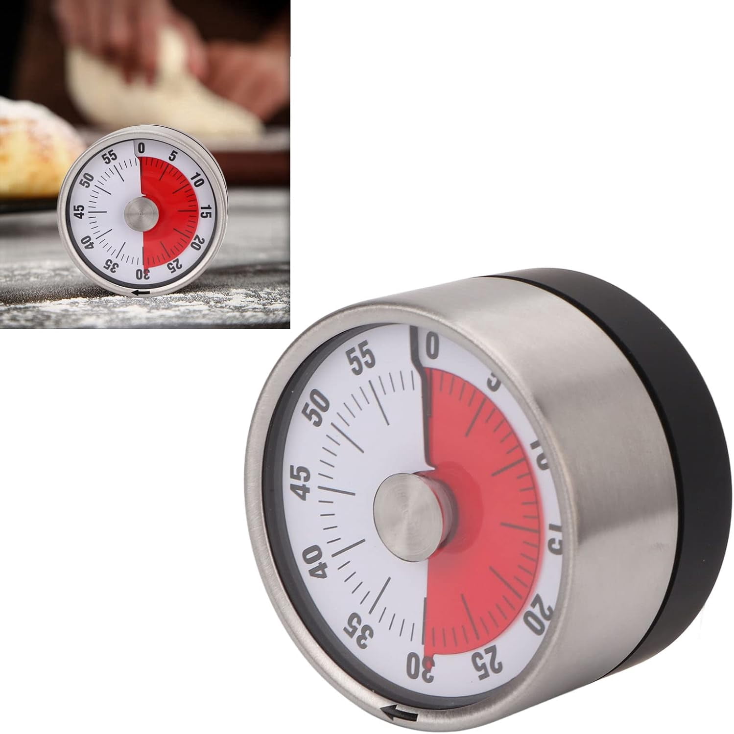 Digital Timer Mechanical Visual Timer, Silent, Retro Black Or White ...