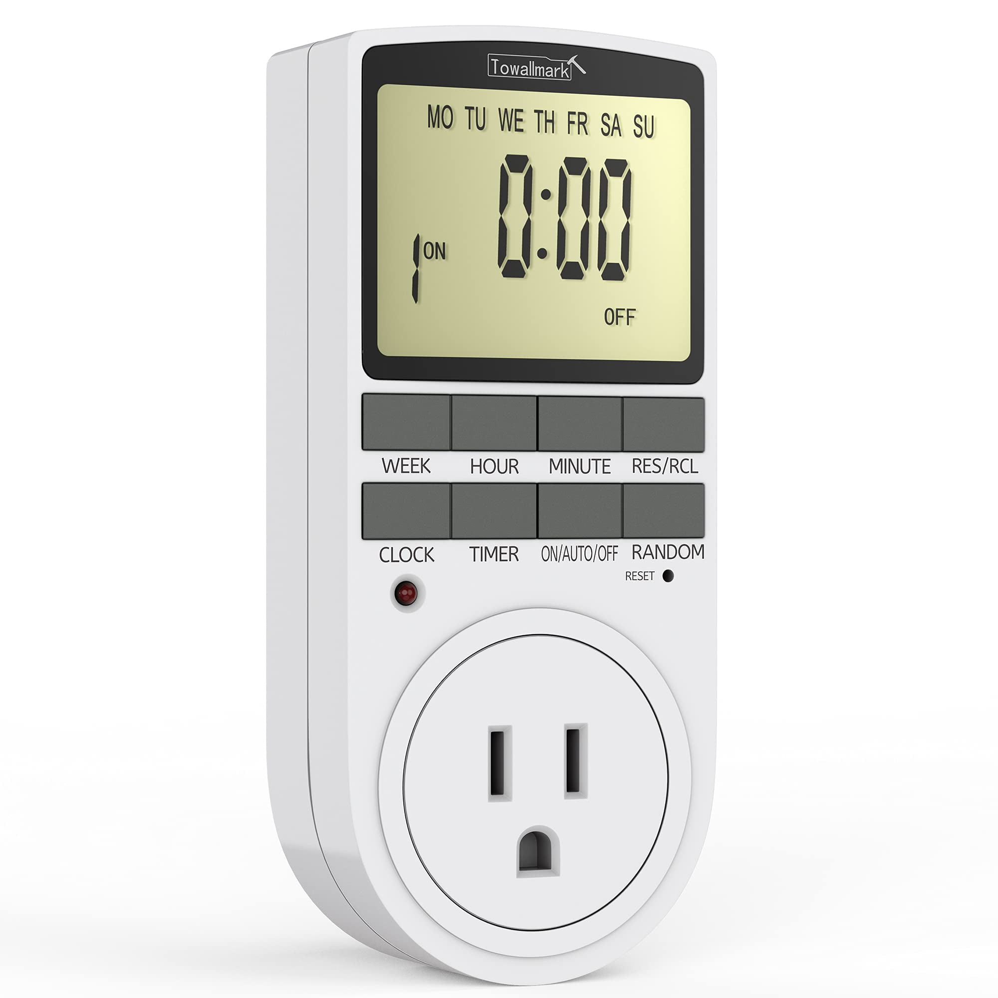 Digital Timer Outlet, Indoor Plug-in Electric Timer for Electrical Outlets15A/1800W ...