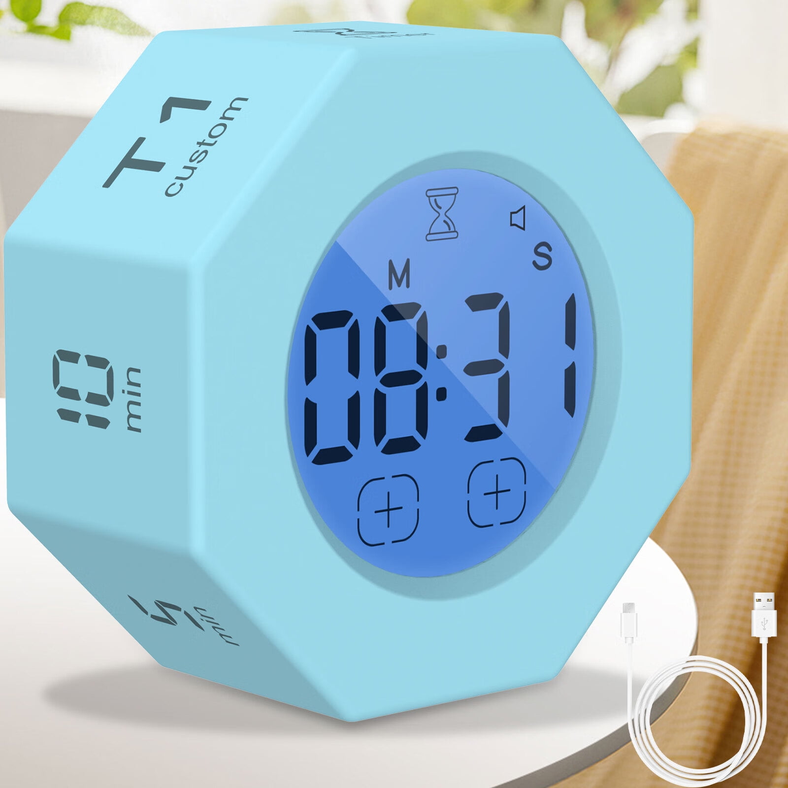 Digital Timer Productivity Timer with 7 Timekeeping Mode 1.4 Inch LED ...