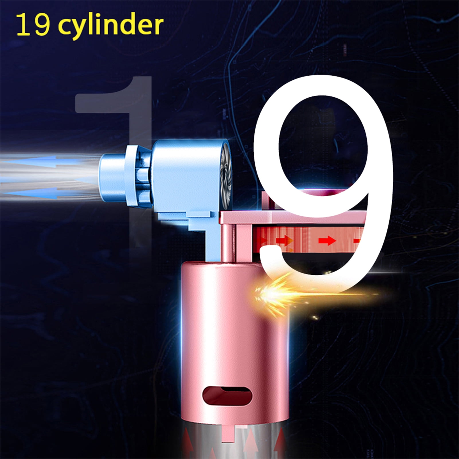 Digital Tire Inflator 12V DC Portable Air Compressor Pump 19 Cylinder ...