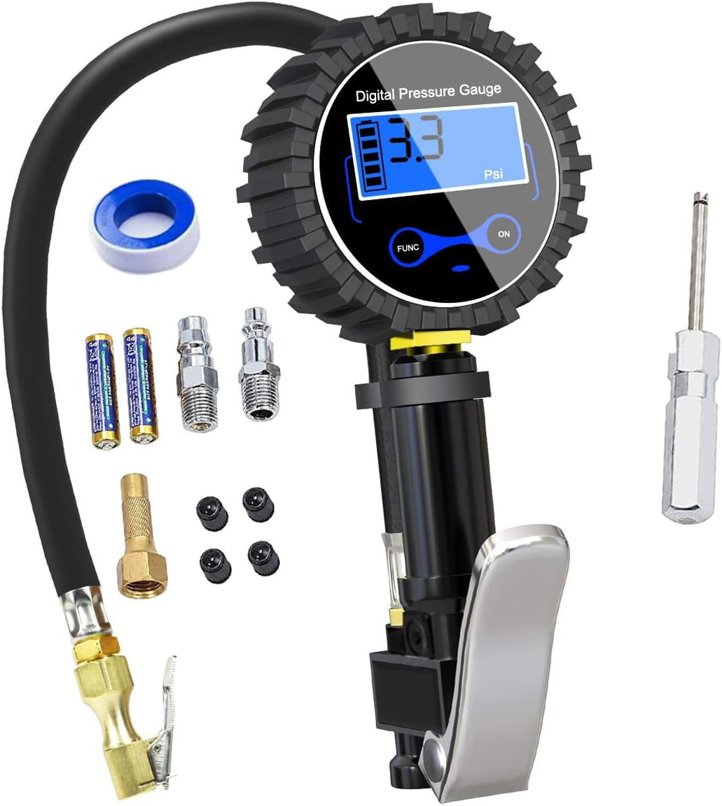Digital Tire Inflator, Heavy Duty Multi-Unit Measurement High Accuracy ...