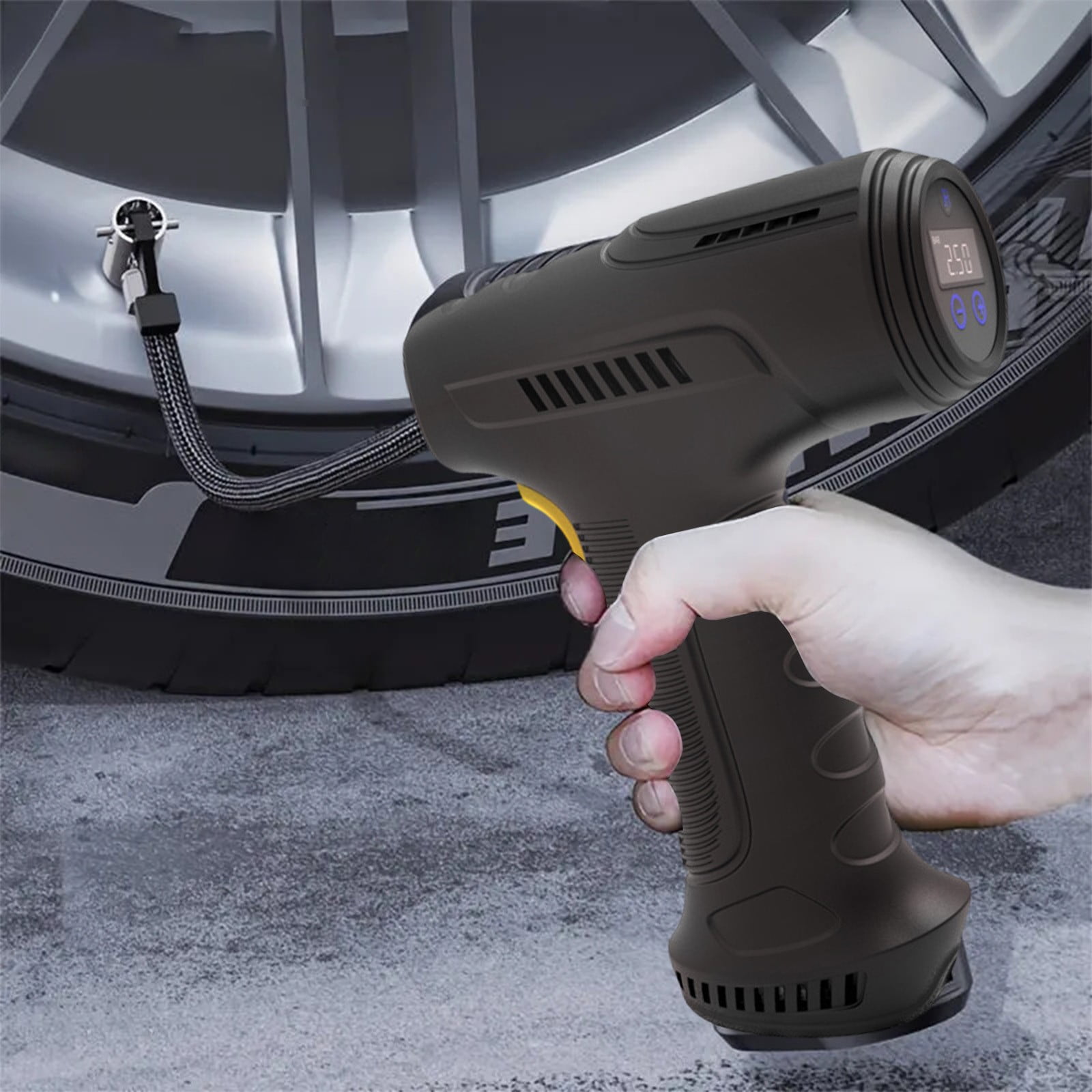 Digital Tire Inflator, LED Light Portable Pump, Quick Inflate + Digital ...