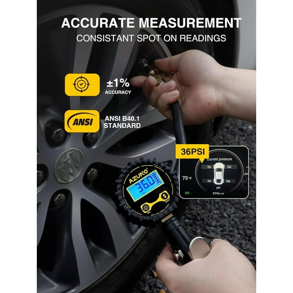 Digital Tire Inflator with Pressure Gauge, 200 PSI, Heavy Duty Air ...