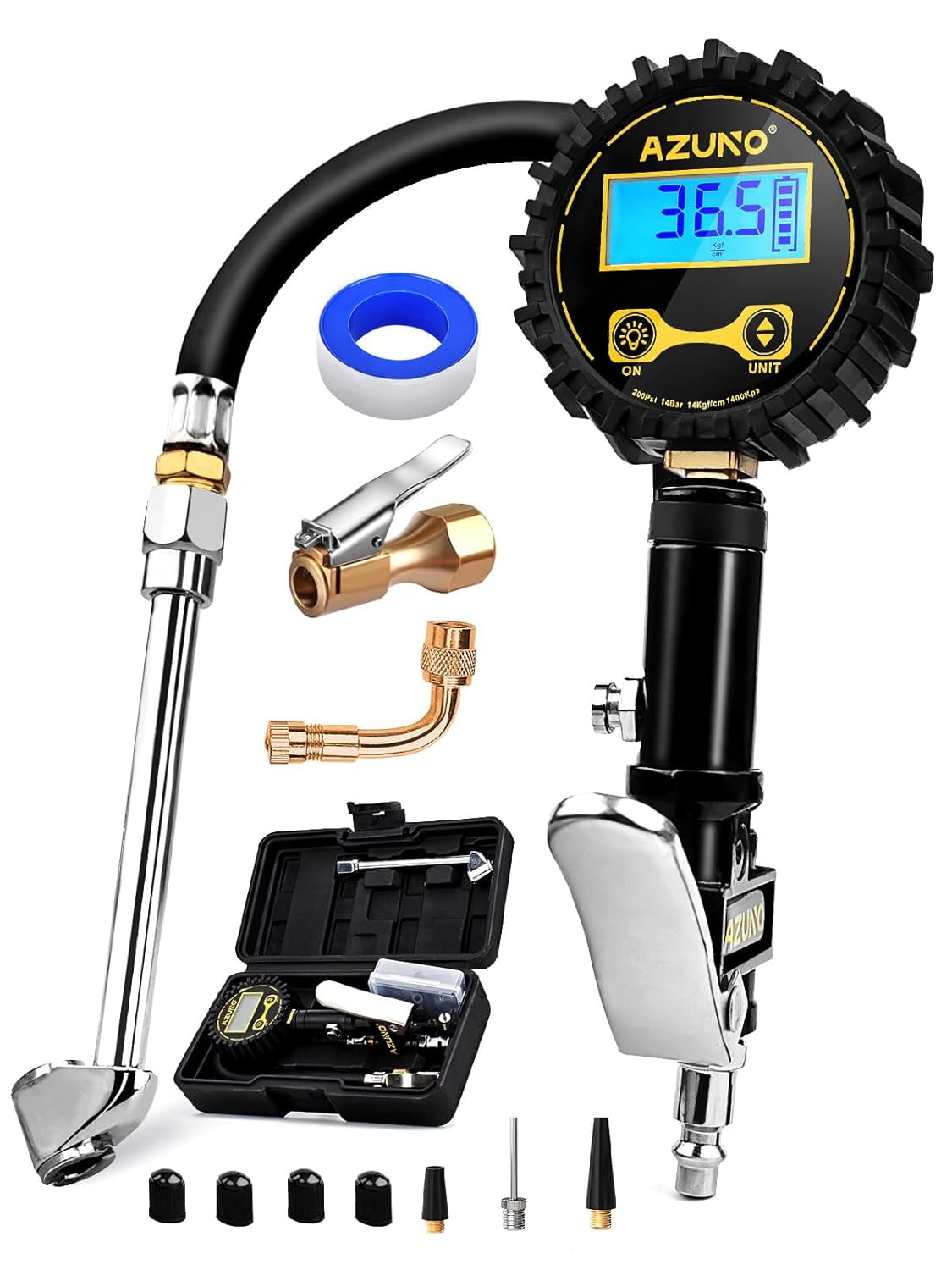 Digital Tire Inflator with Pressure Gauge, 200 PSI, Heavy Duty Air ...