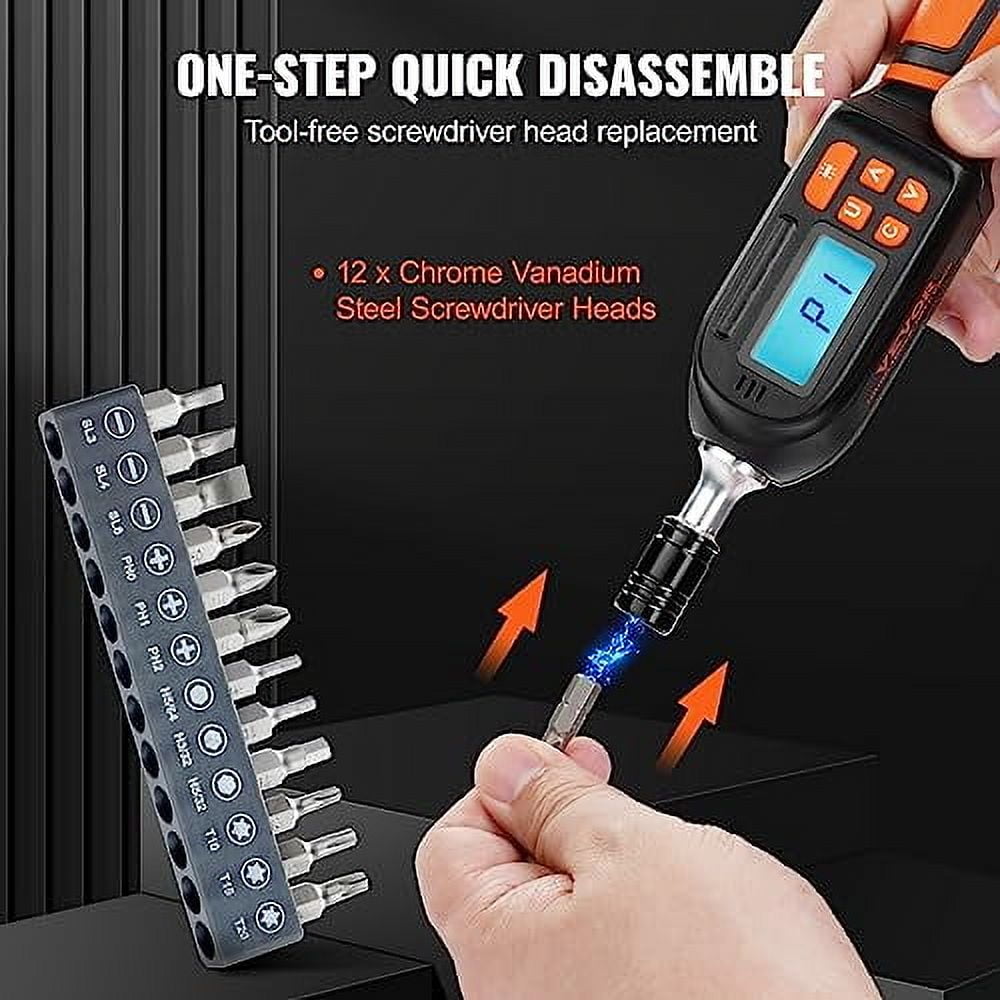 Digital Torque Screwdriver 2.65-70.67 in-lbs, Adjustable Screwdriver ...