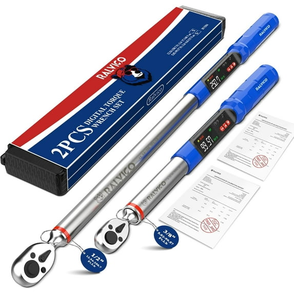 Digital Torque Wrench 3/8 & 1/2 Drive 5.02-99.57 Ft. Lb (6.8-135 N.m ...
