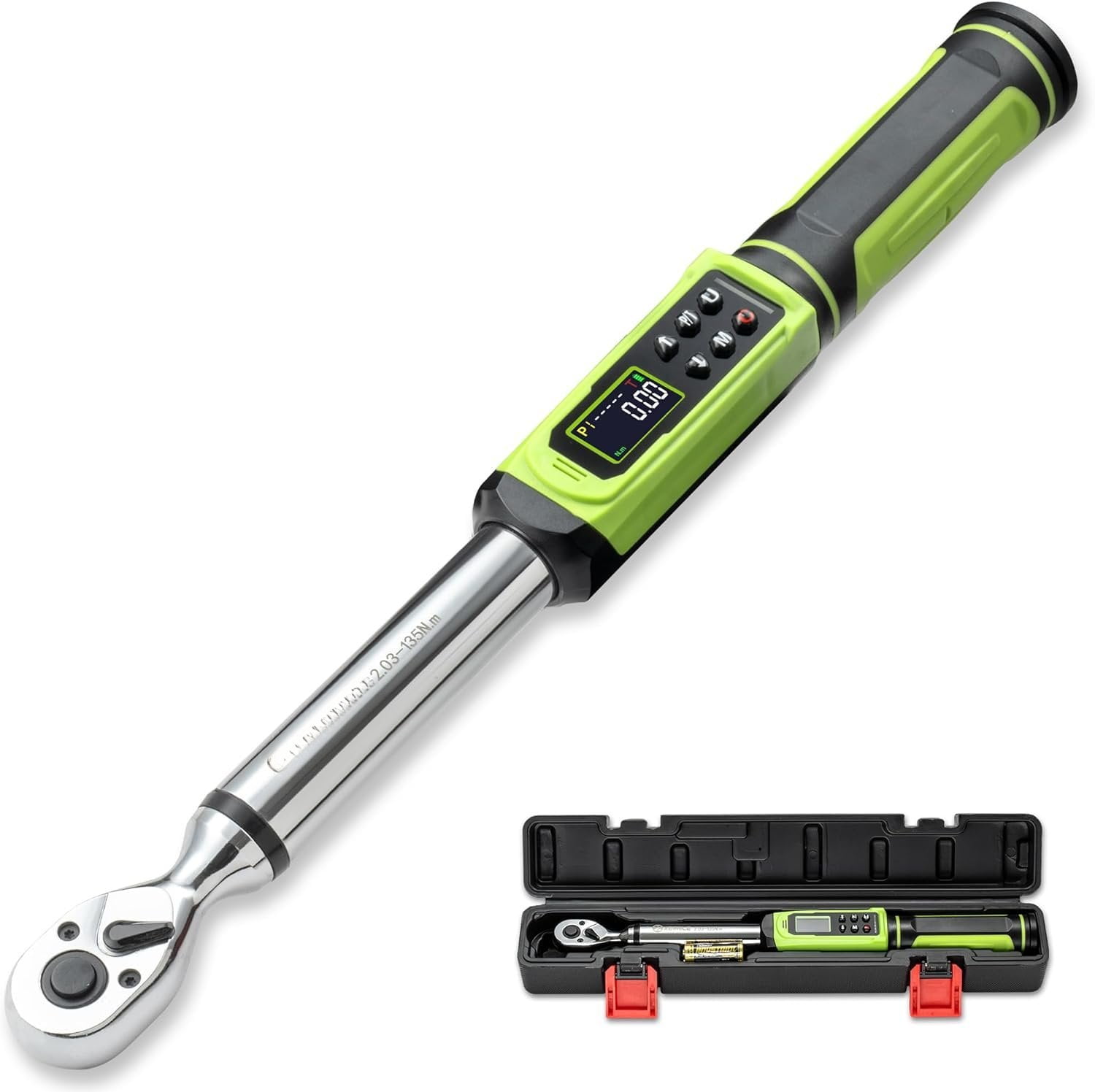 Digital Torque Wrench 3/8"Drive-1.5-99.6Ft.Lb/2.03-135N.m, Torque ...