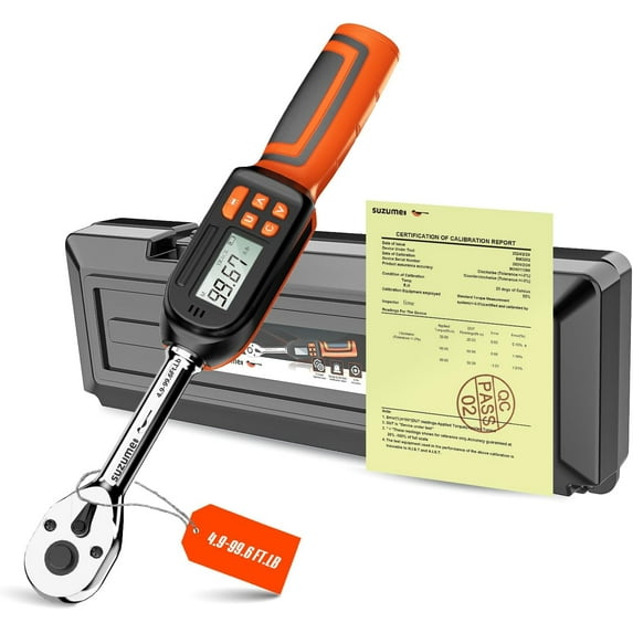 Digital Torque Wrench 3/8 Drive (4.9-99.6 Ft. Lb/ 6.6-135 N.m)±2% High ...