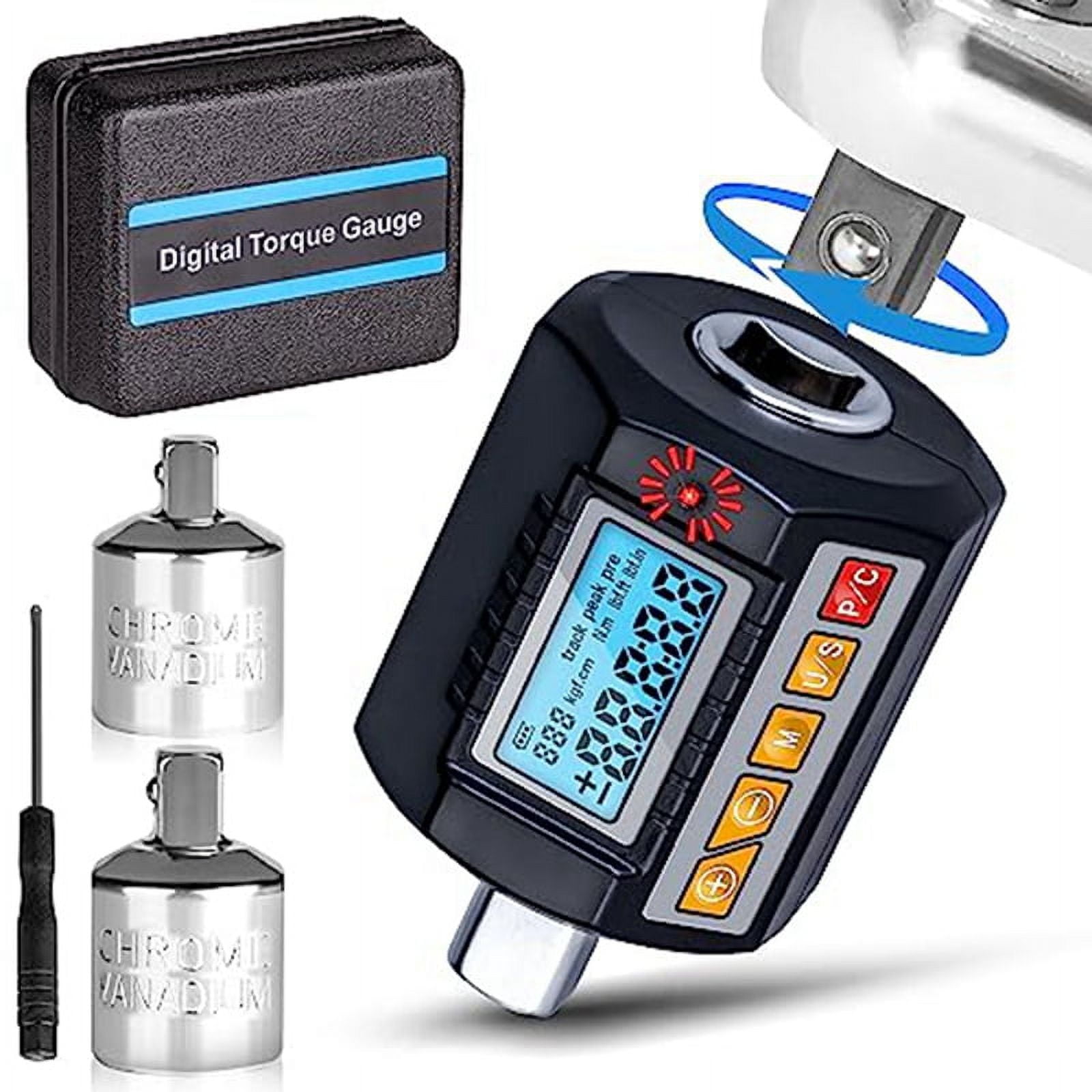 Digital Torque Wrench Adapter 1/2, 3/8Inch, 1/4Inch-on LED Backlight ...
