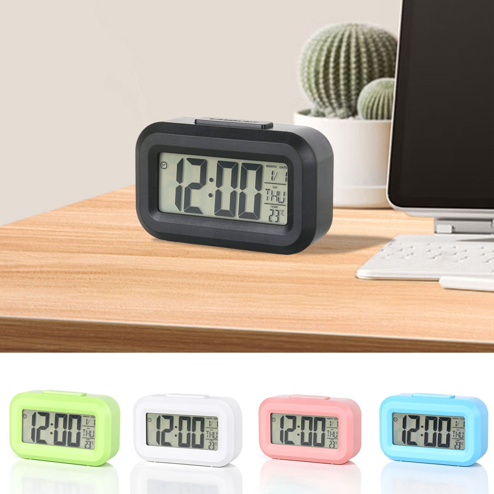 Digital Travel Alarm Clock Easy to Read Snooze Function 12/24-Hour ...
