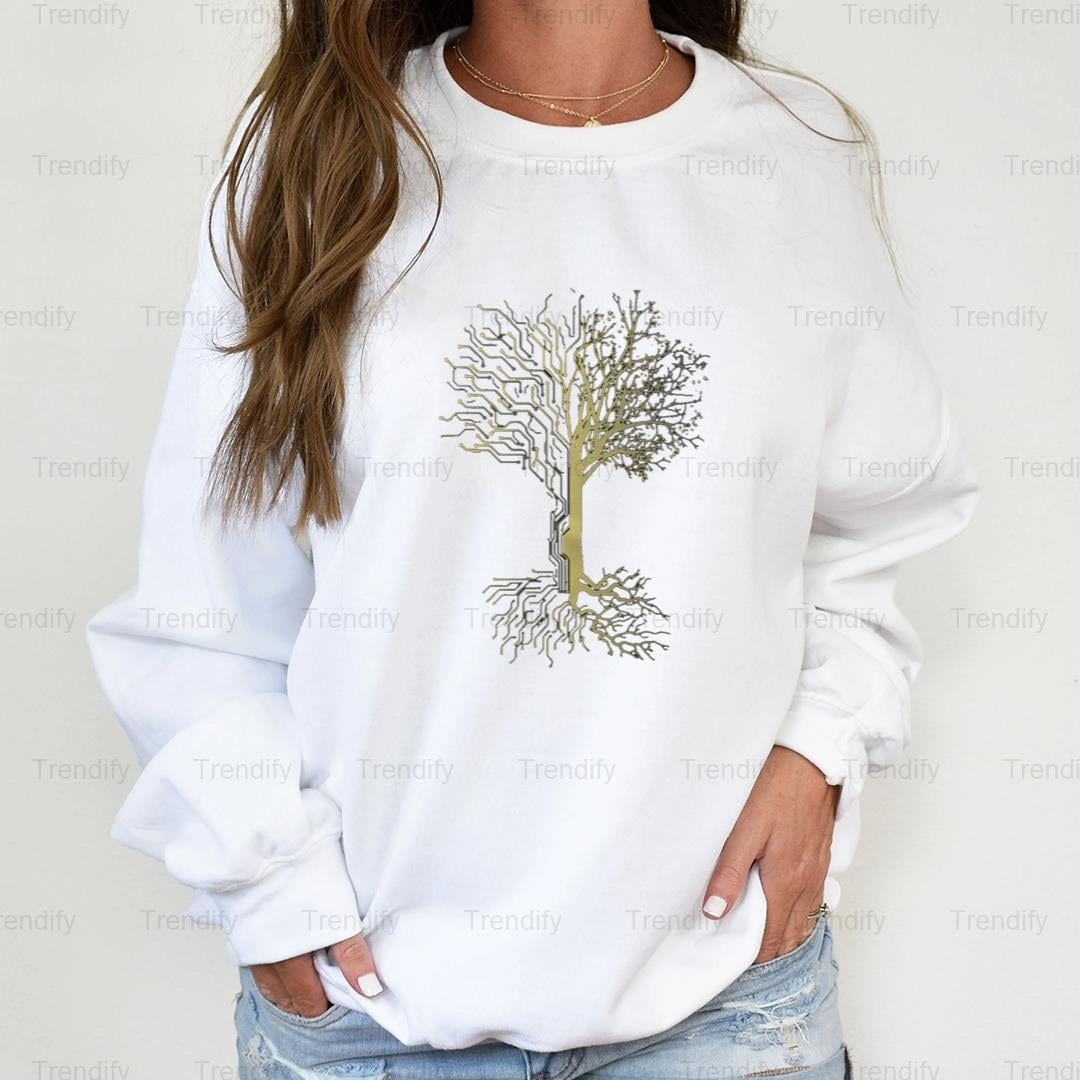 Digital Tree Computer Gamer CPU Tech Graphic Unisex Sweatshirt M390502 ...
