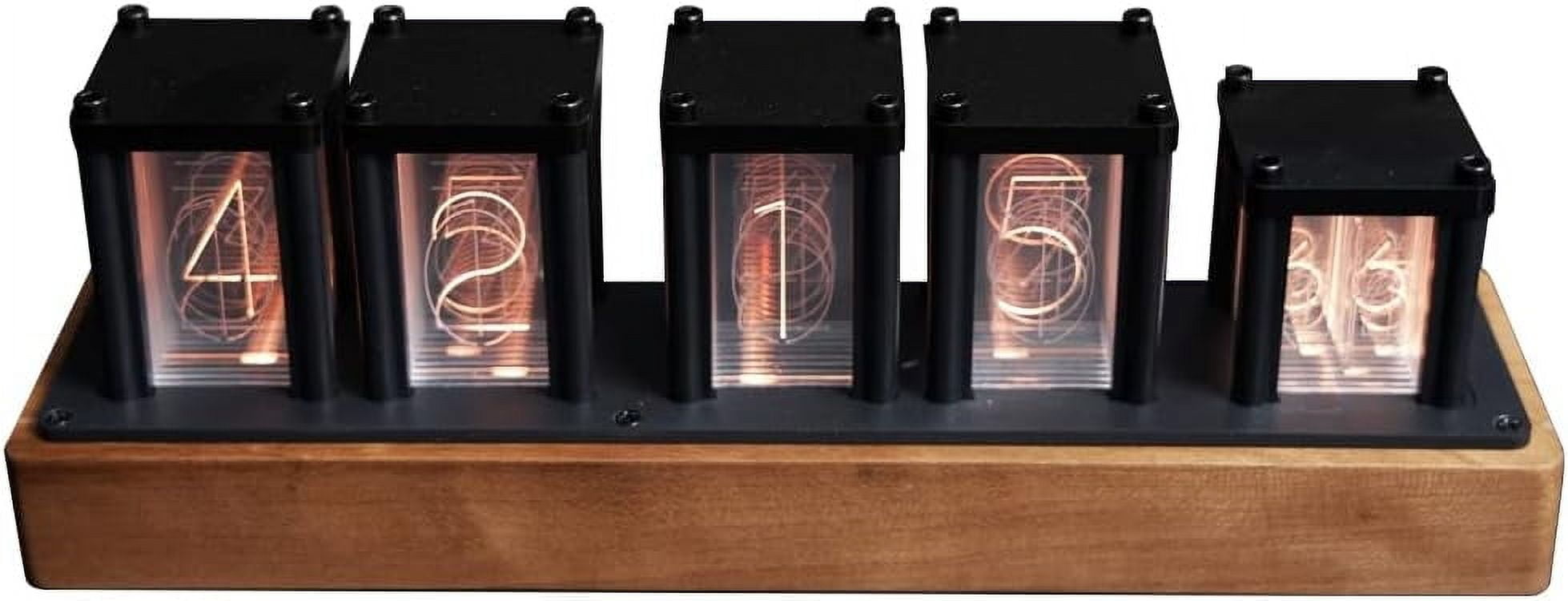 Digital Tube Desk Clock Retro Modern Wooden Clock 1600 Colors RGB Full ...