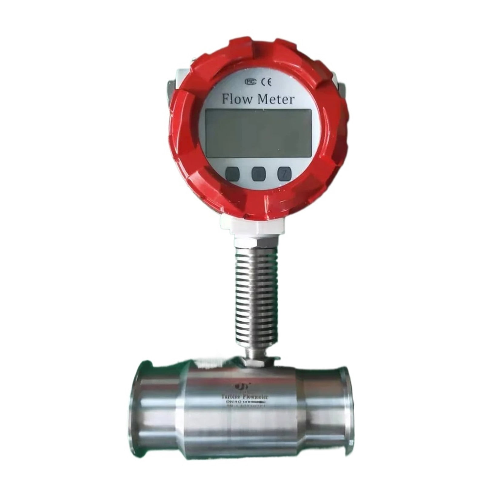 Digital Turbine Flow Meter Sensor With Clamp Connection Acid Alkali High Temperature Water Flow ...