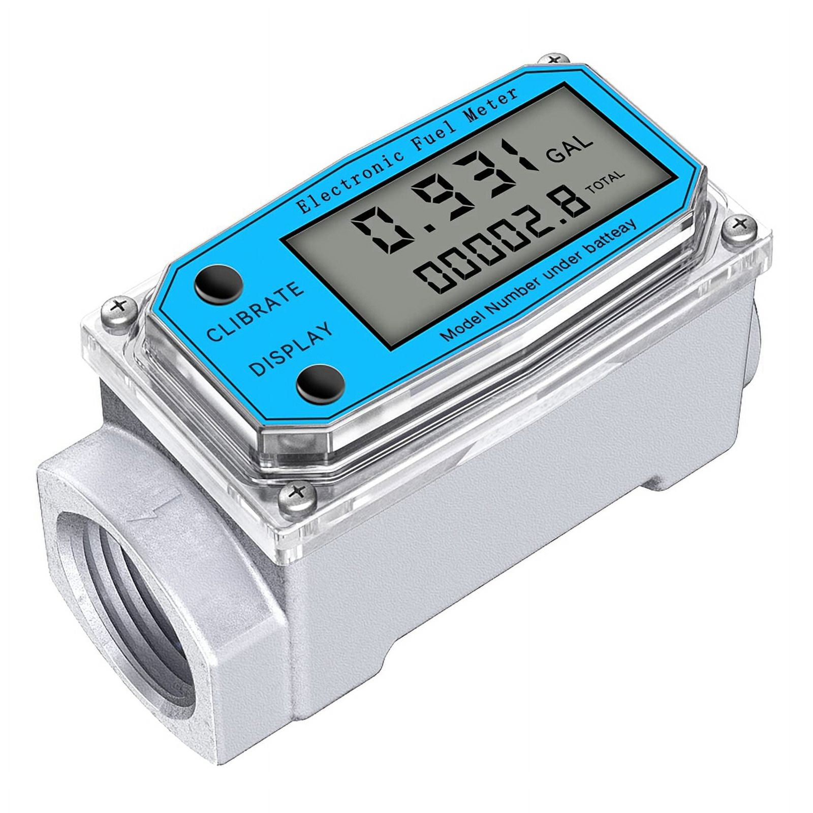 Digital Turbine Water Flow Meter LCD Display with NPT Counter and FNPT ...