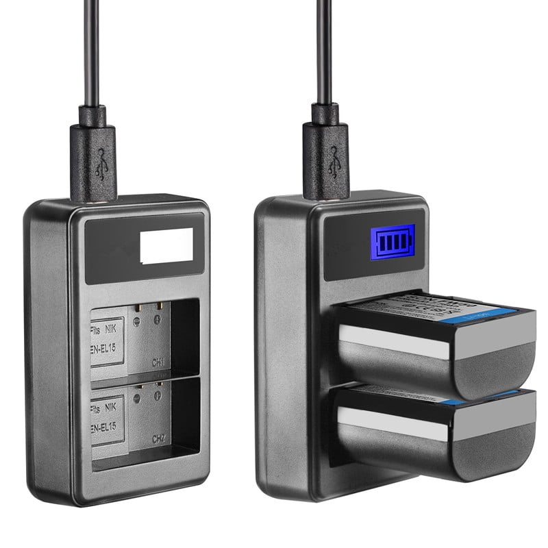 Digital Two Camera Battery Charging Dock Station + LCD Dual Charger for ...