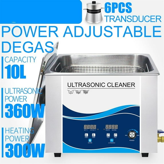 Digital Ultrasonic Cleaner 10L 0-360W Power Adjustable With Heating For ...