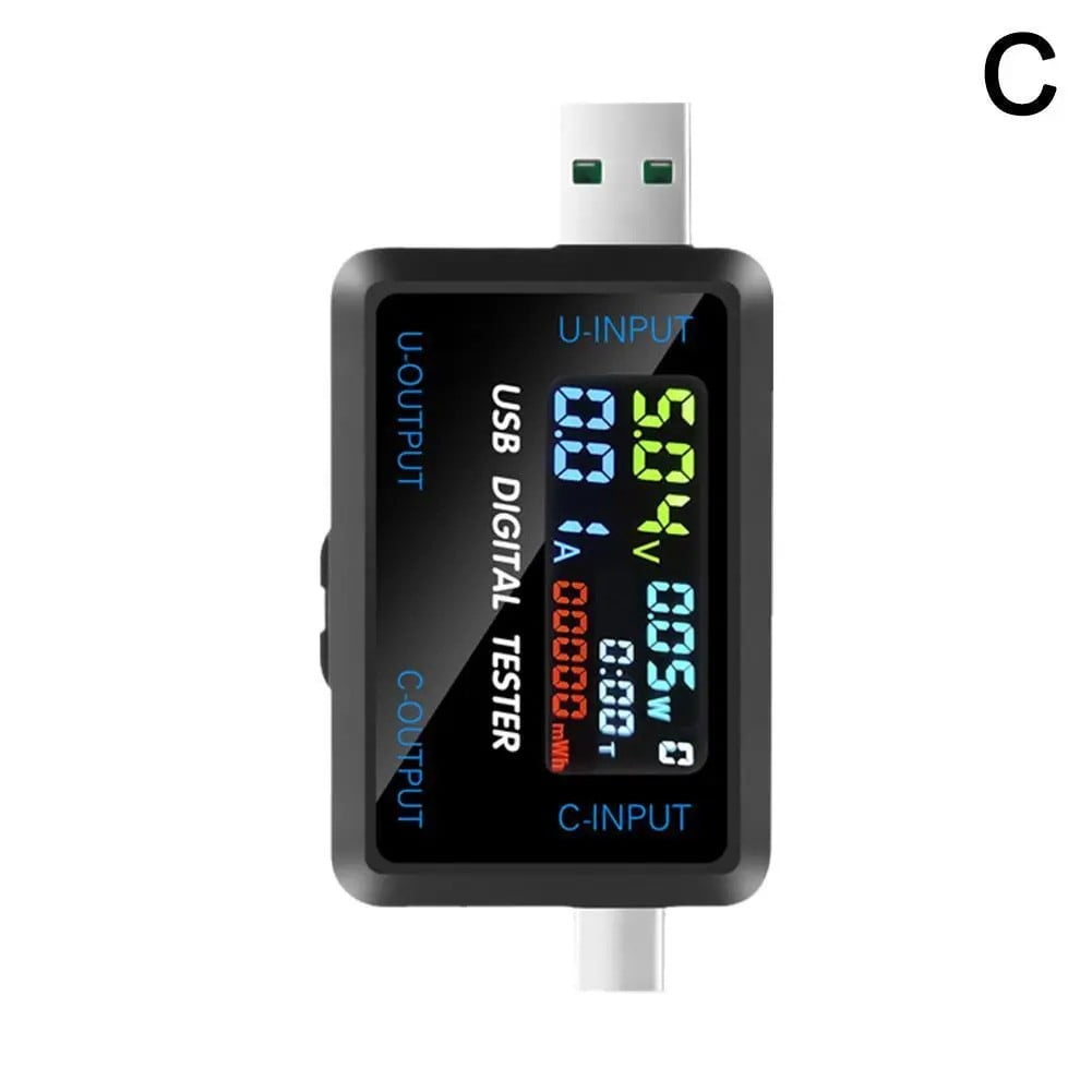 Digital Voltage Current Meter Power Capacity Tester Type-C USB Charger ...