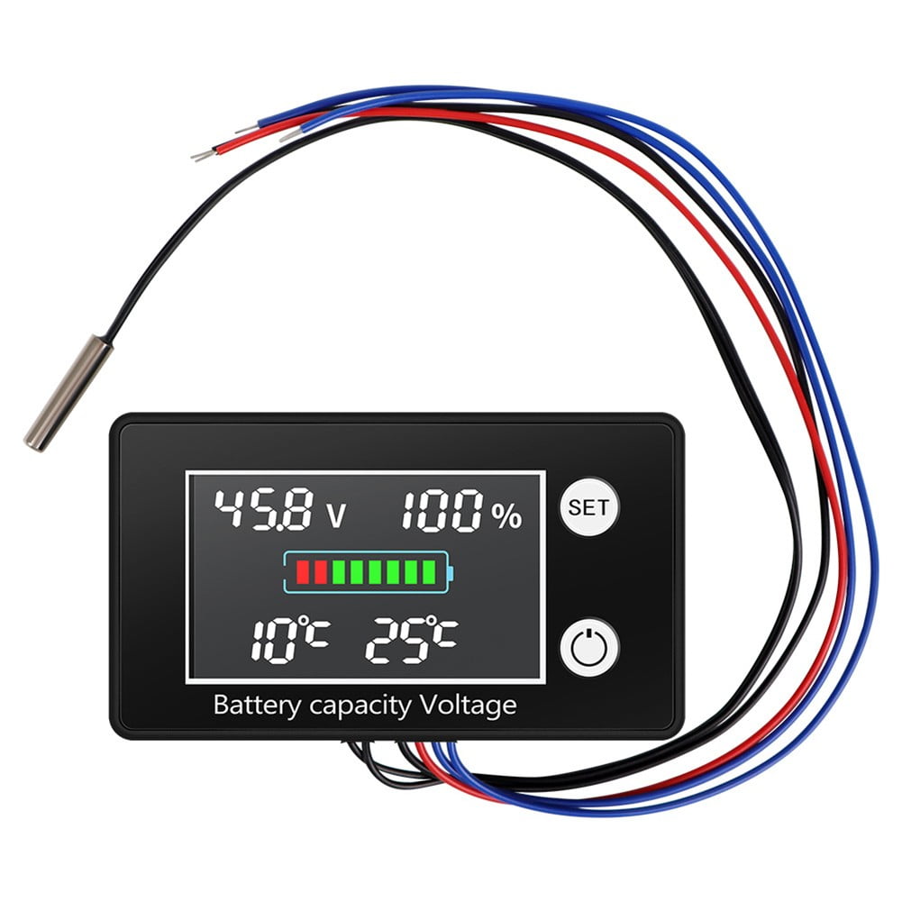 Digital Voltage Gauge Lcd Voltmeter For 10V To 100V Dc Battery ...