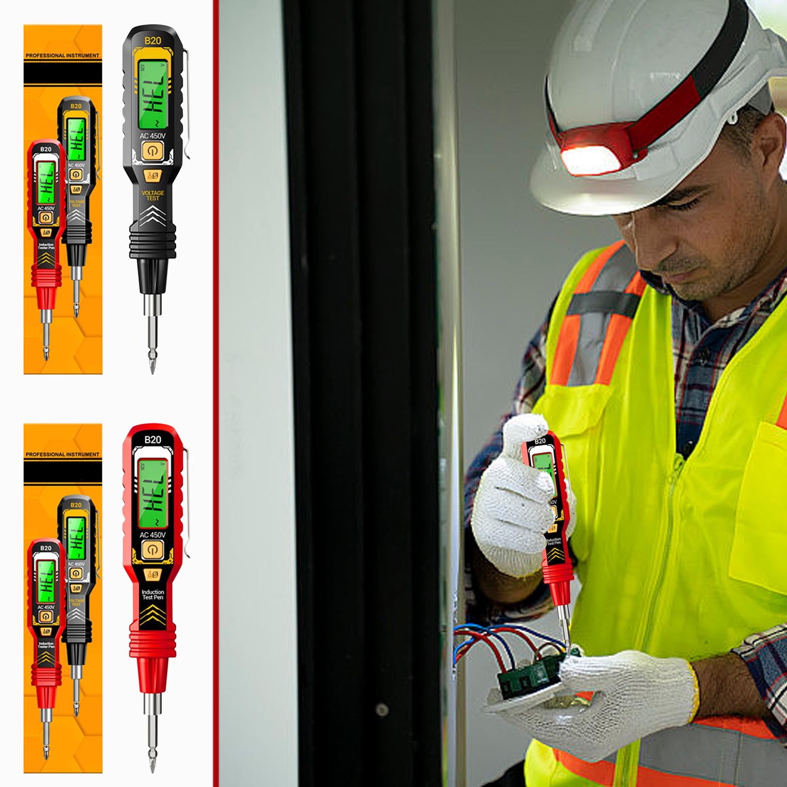 Digital Voltage Pen with LCD Display, Non-Contact Voltage (NCV), Live ...