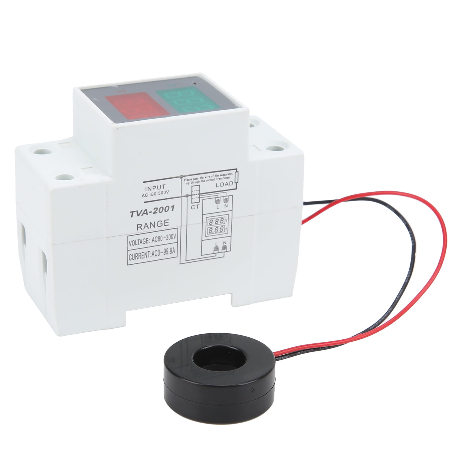 Digital Voltmeter Ammeter AC 80-300V Transformer Monitoring - Walmart.com