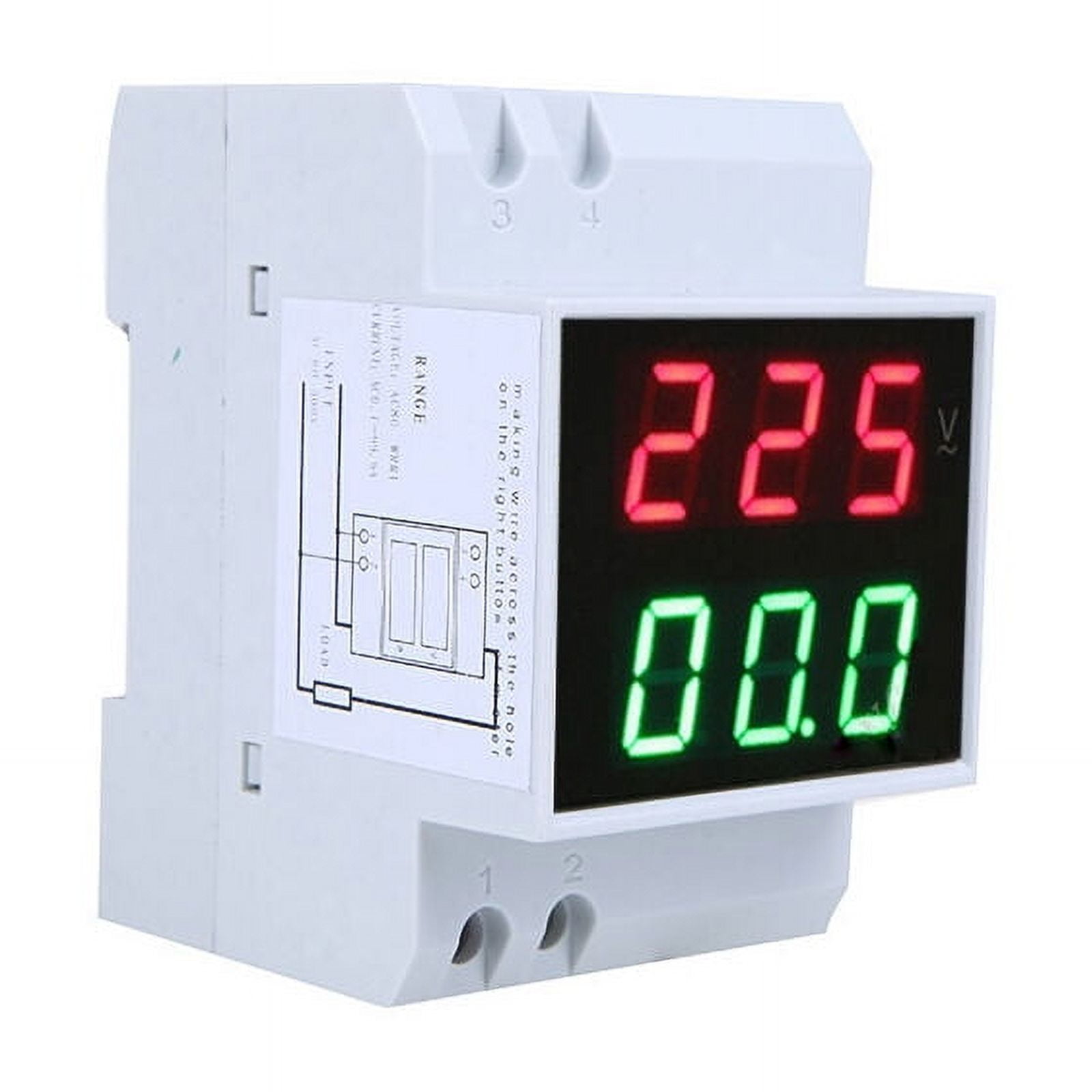 Digital Voltmeter Ammeter, Multi-Functional DIN Rail Installation Meter ...