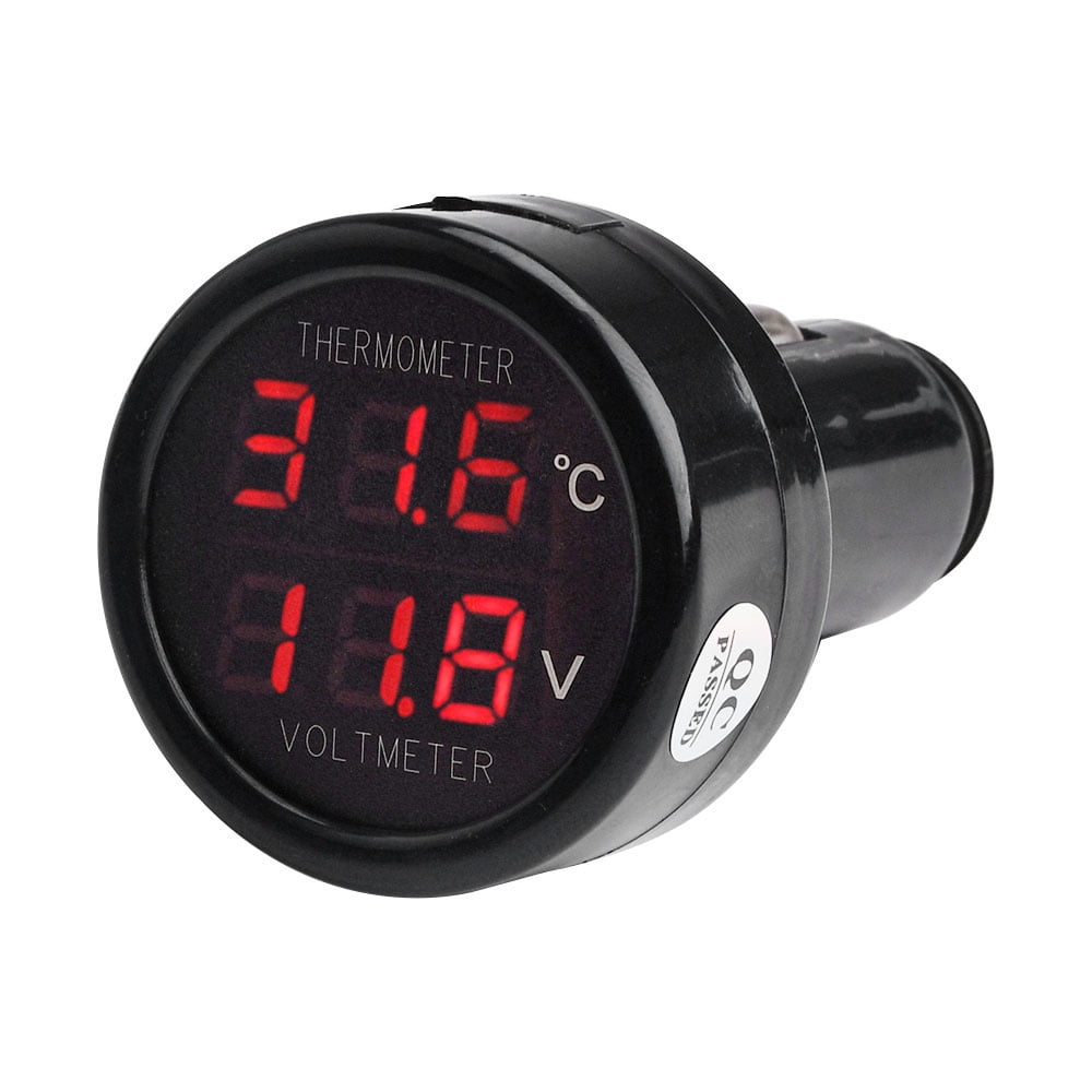 Digital Voltmeter Thermometer Monitor for Car SUV RV Truck Boat (Red ...