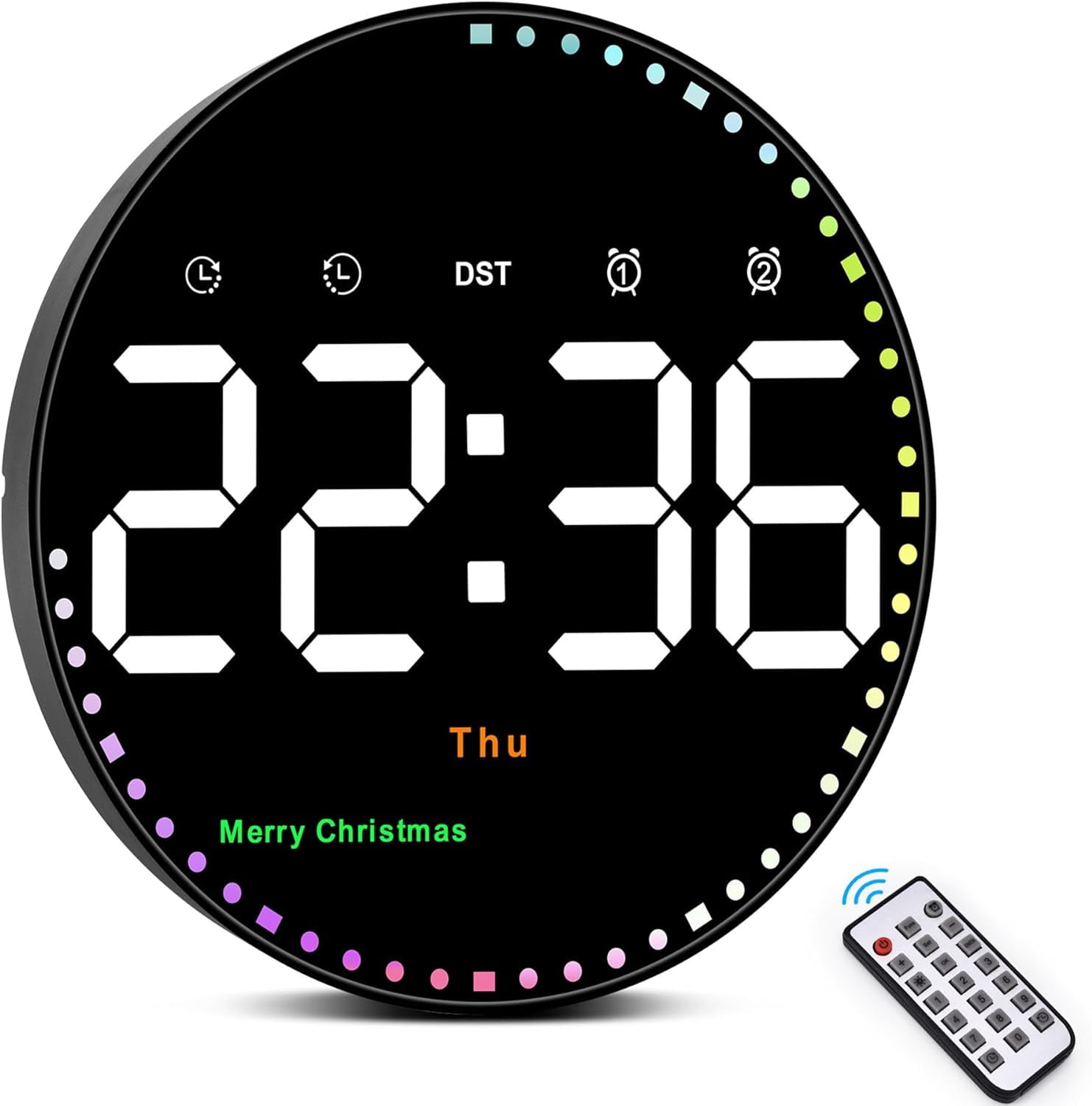 Digital Wall Clock,10" Digital Clock Large Display with Remote Control ...