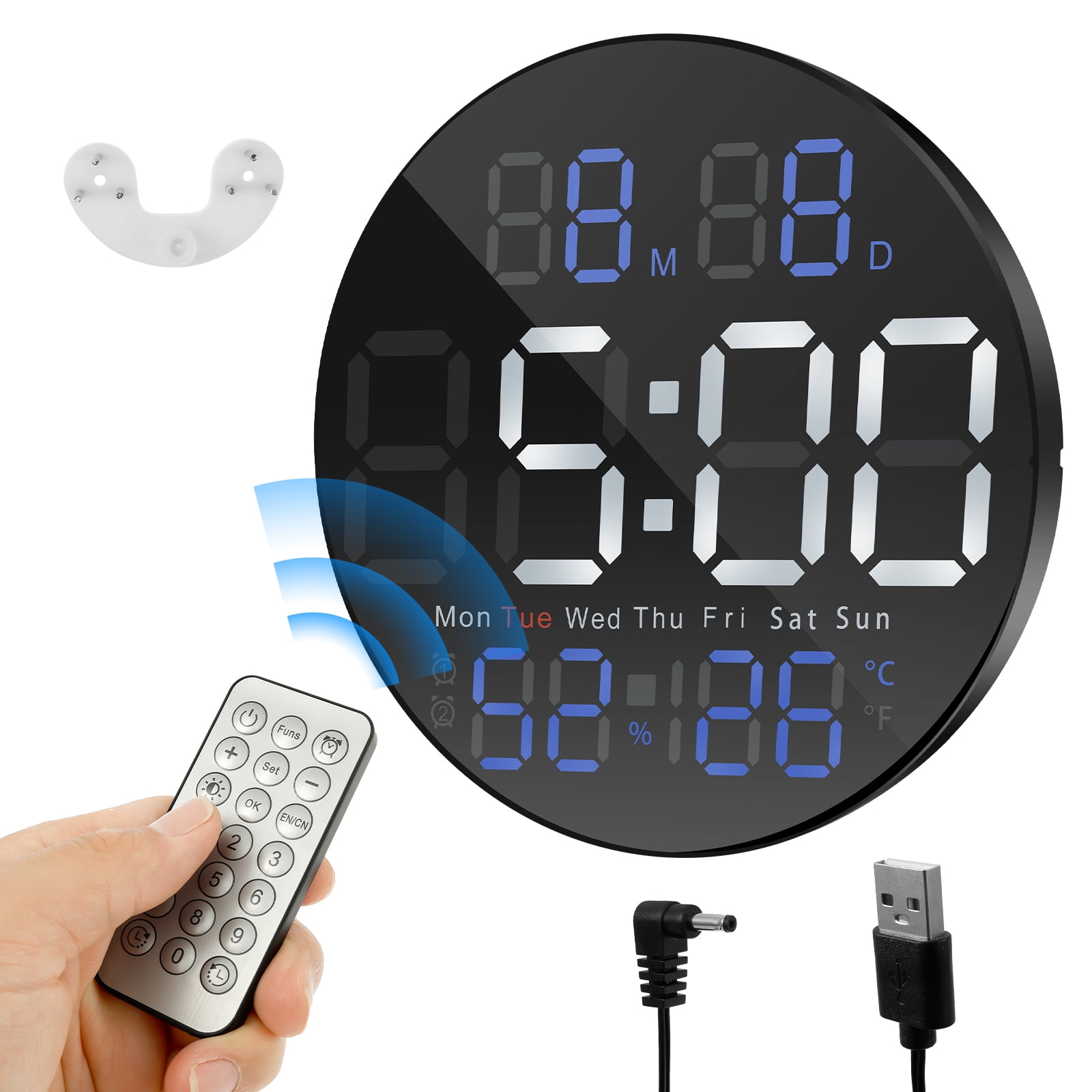 Digital Wall Clock 10 in Wall Clock with Large LED Display Auto ...