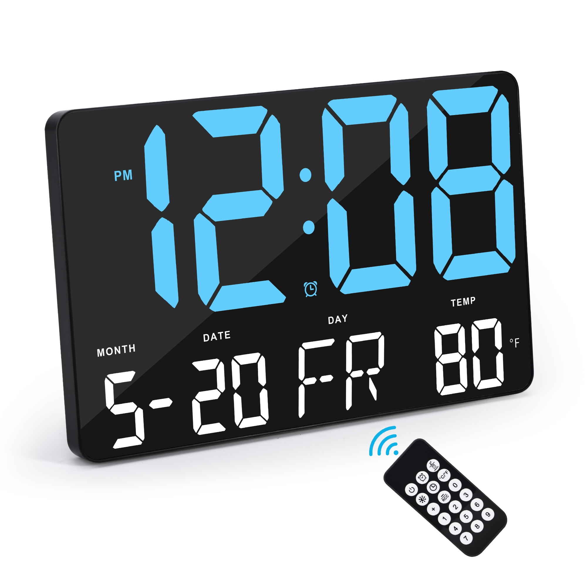 Digital Wall Clock, 11.5" LED Digital Alarm Clock Large Numbers Display ...
