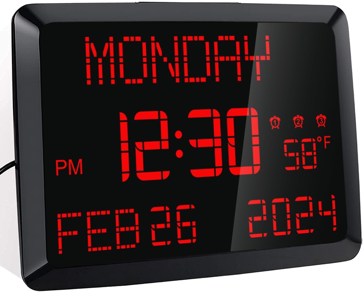 Digital Wall Clock,11.5" Large Display Calendar Clock, Alarm Clock with Date and Day of Week ...