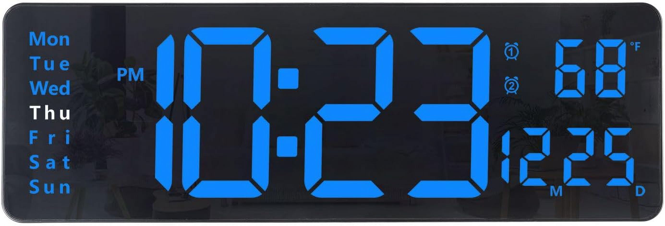 Digital Wall Clock, 13‘‘ Large LED Wall Clock with Remote Control, Big ...