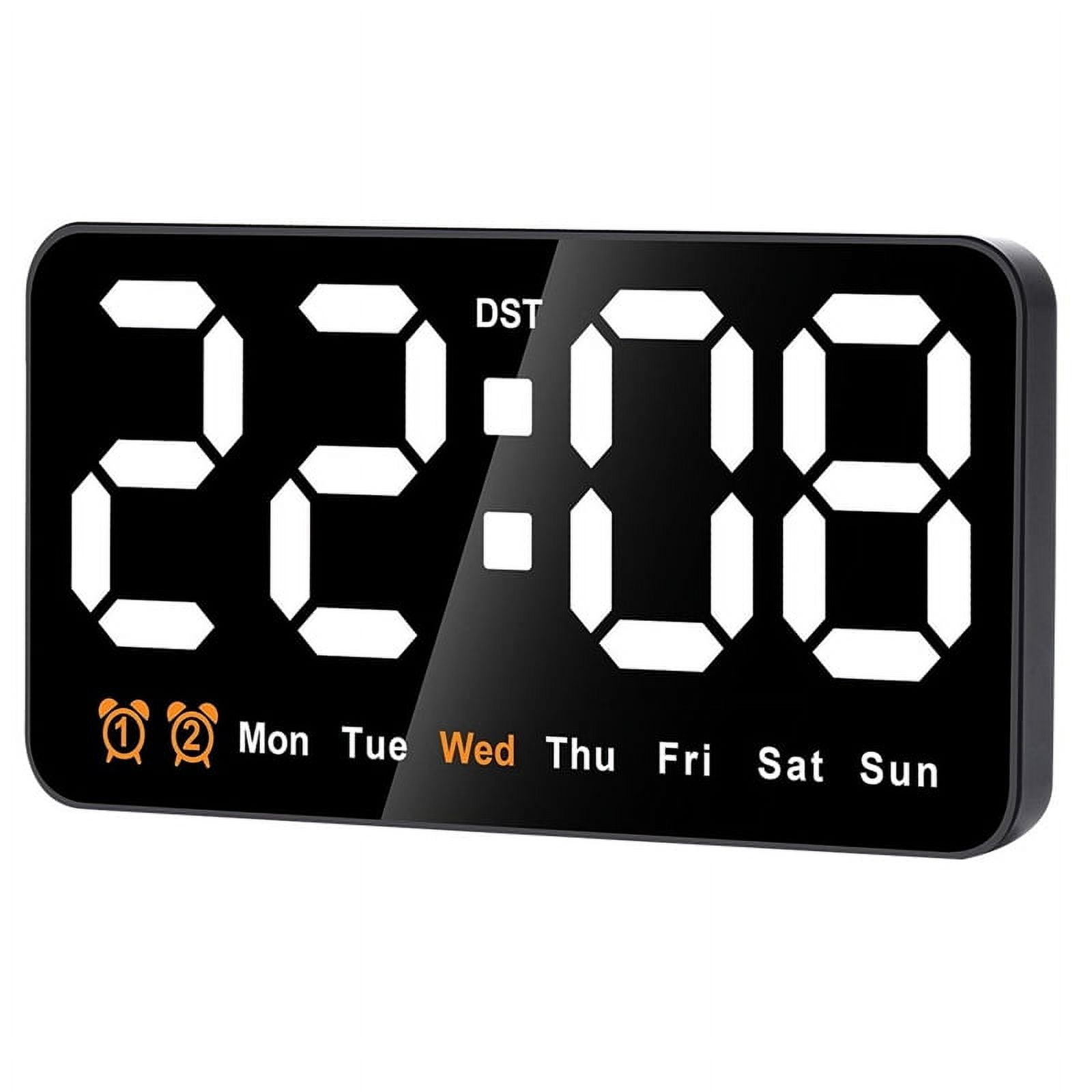 Digital Wall Clock, 9Inch LED Digital Clock Display with 12/24H, Big ...