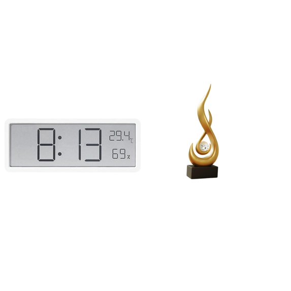 Digital Wall Clock Abstract Art Statue Home Ornament Large ...