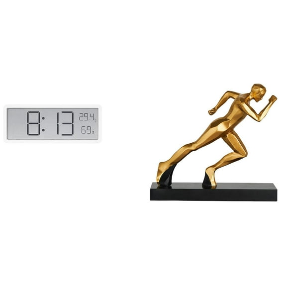 Digital Wall Clock Abstract Art Statue Table Centerpiece Large Screen ...