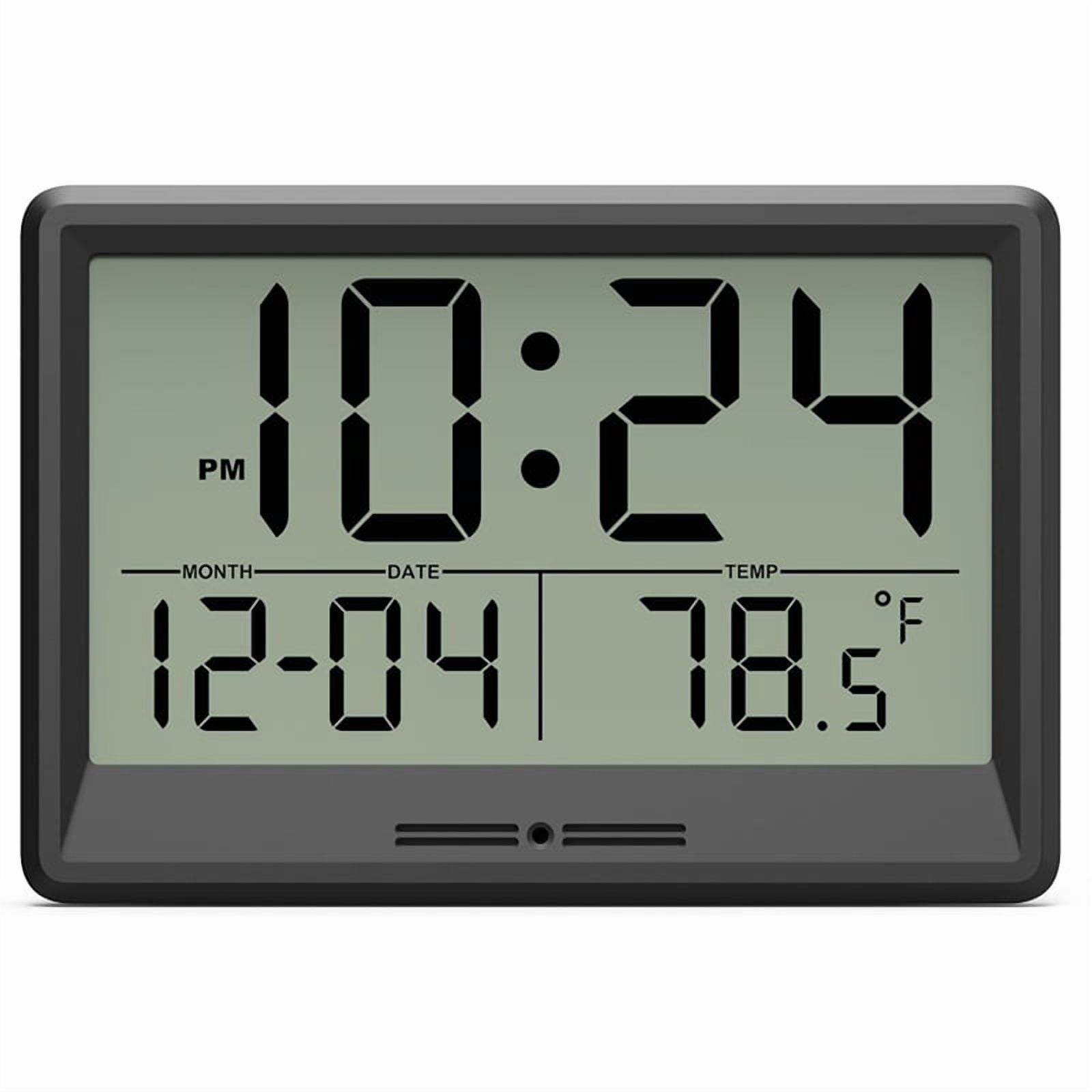Digital Wall Clock Battery Operated, 8 Inch Small Wall Clock with Large ...