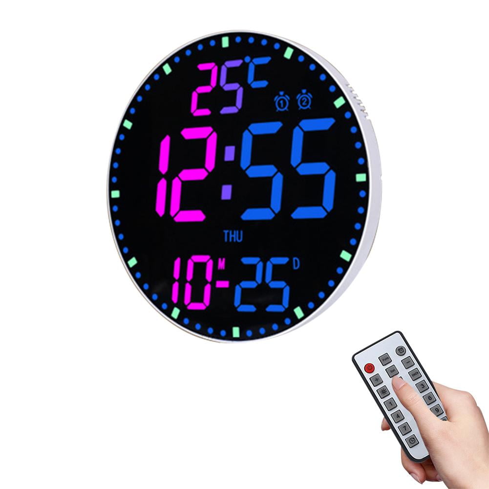 Digital Wall Clock, Digital Clock Adjustable Brightness Large LED ...
