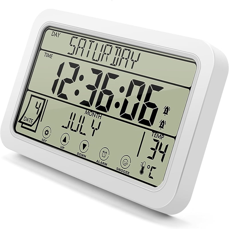 Digital Wall Clock, Digital Clock Battery Operated, 8 Inch Desk Clock ...