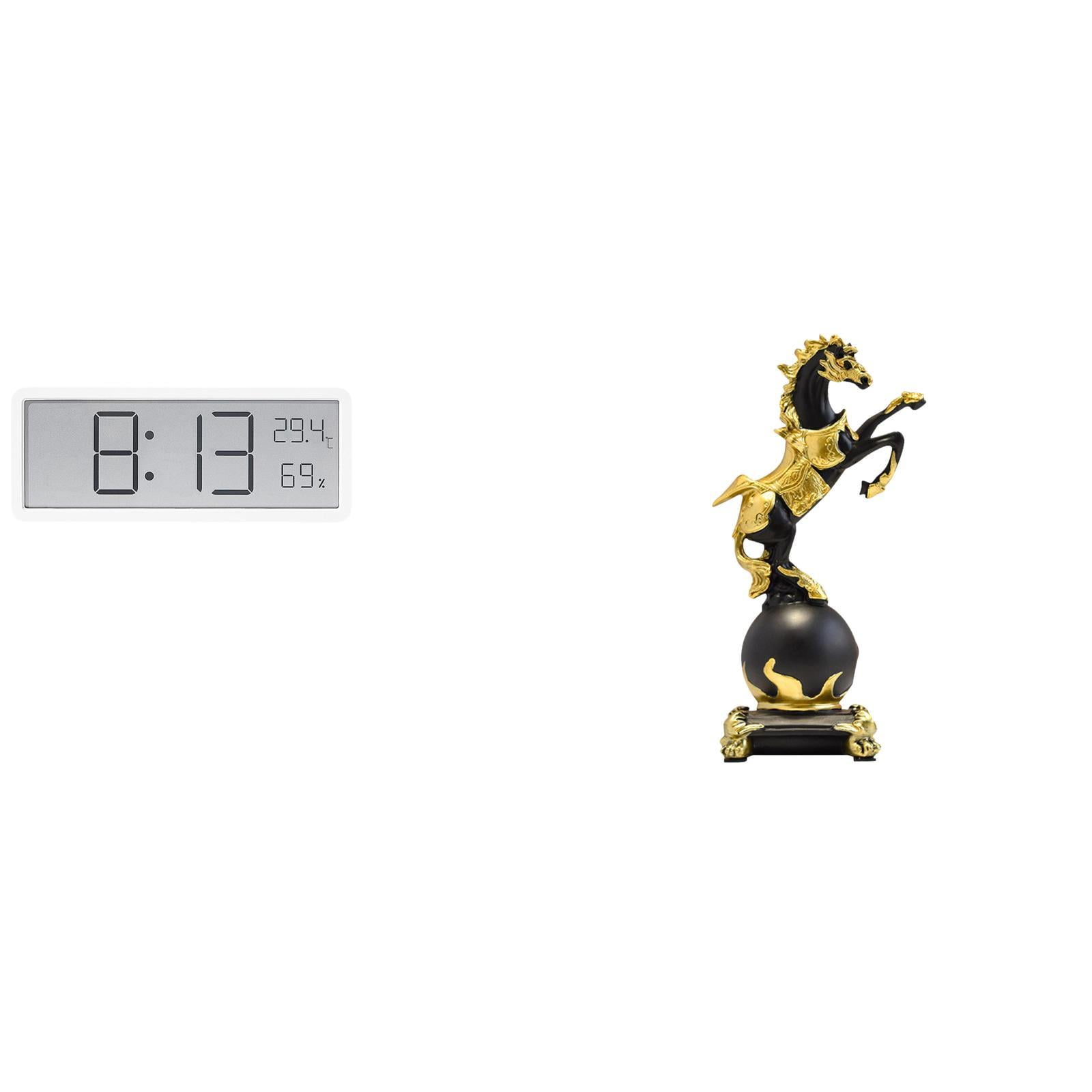 Digital Wall Clock Horse Statue Desktop Figurine PP Resin Material ...