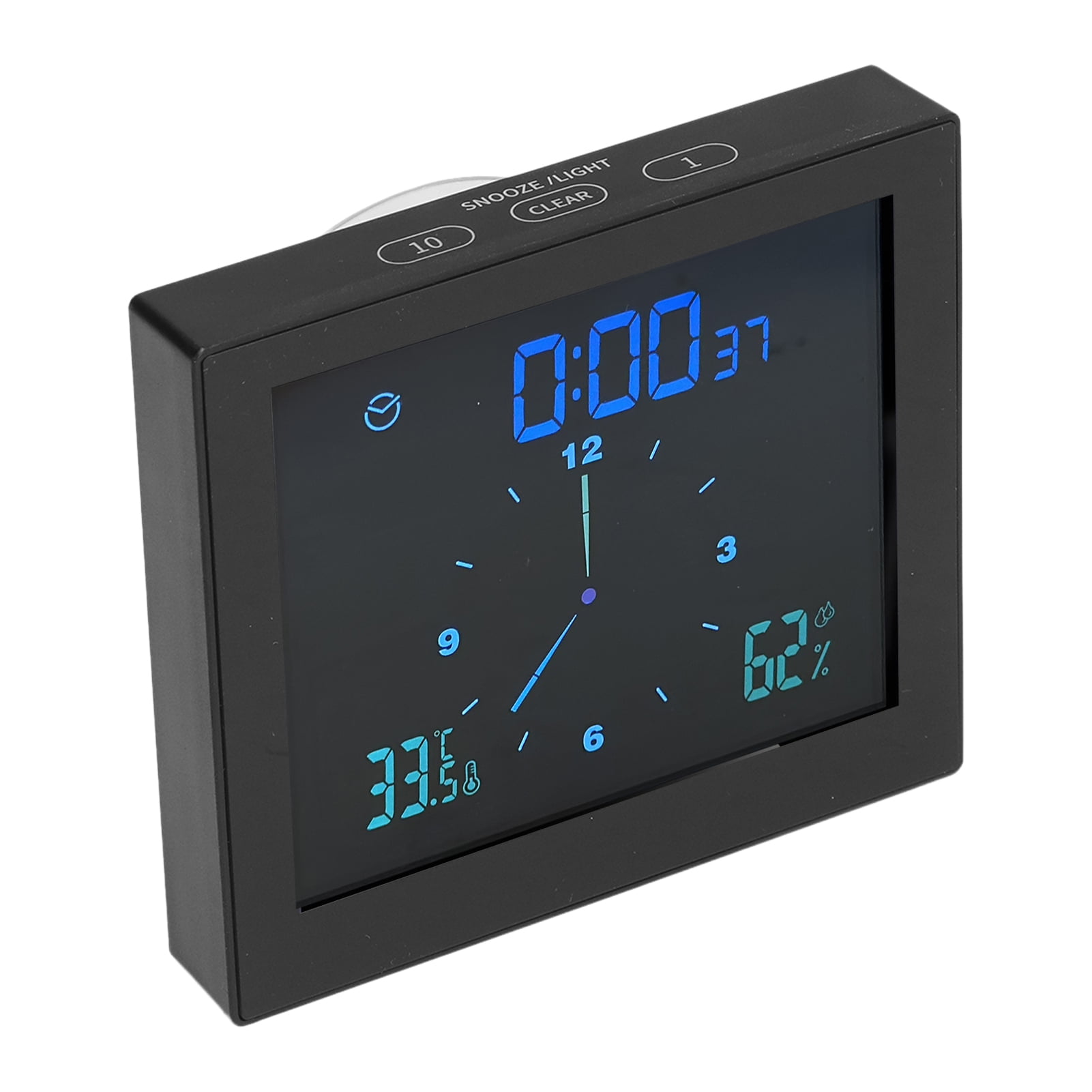 Digital Wall Clock Humidity Temperature Clock Digital Waterproof Shower ...