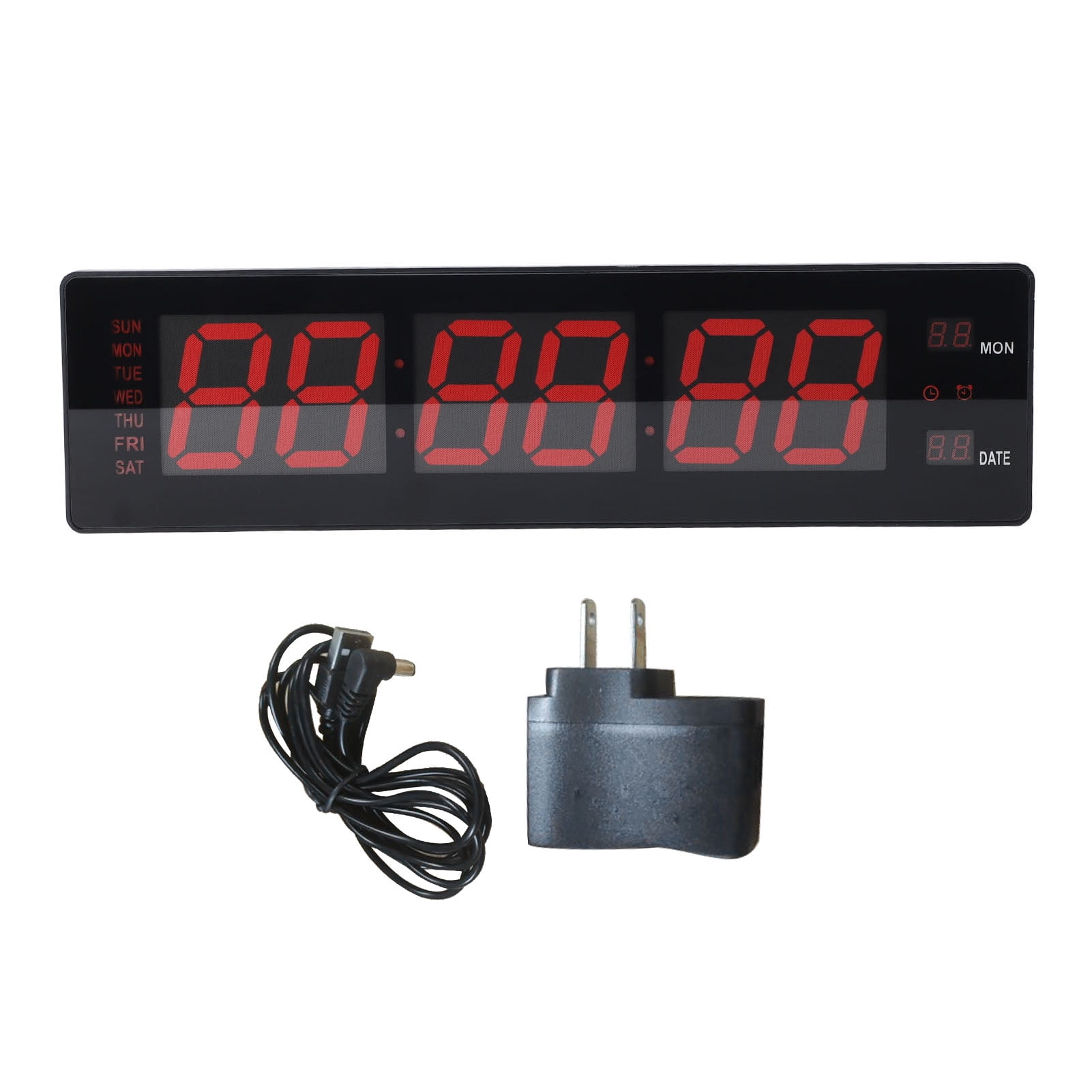Digital Wall Clock LED Silent Power Failure Memory 8 Alarms Temperature ...