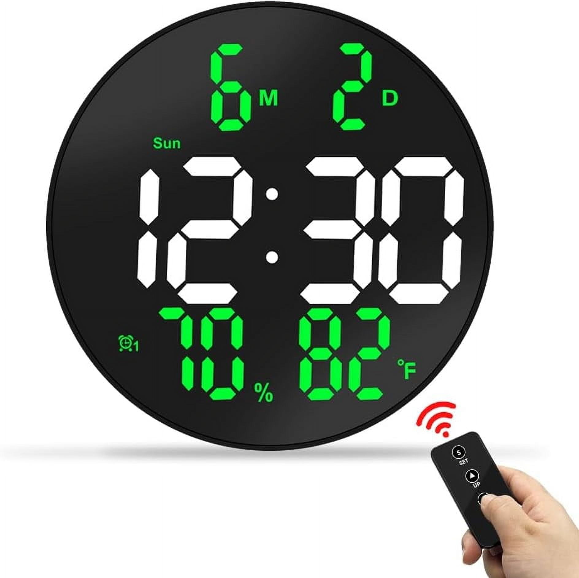 Digital Wall Clock Large Display, 10 Inch Plug in Wall Clock with ...