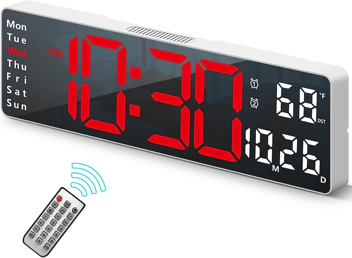 Digital Wall Clock Large Display, 16.2 Inch , LED Digital Clock with ...