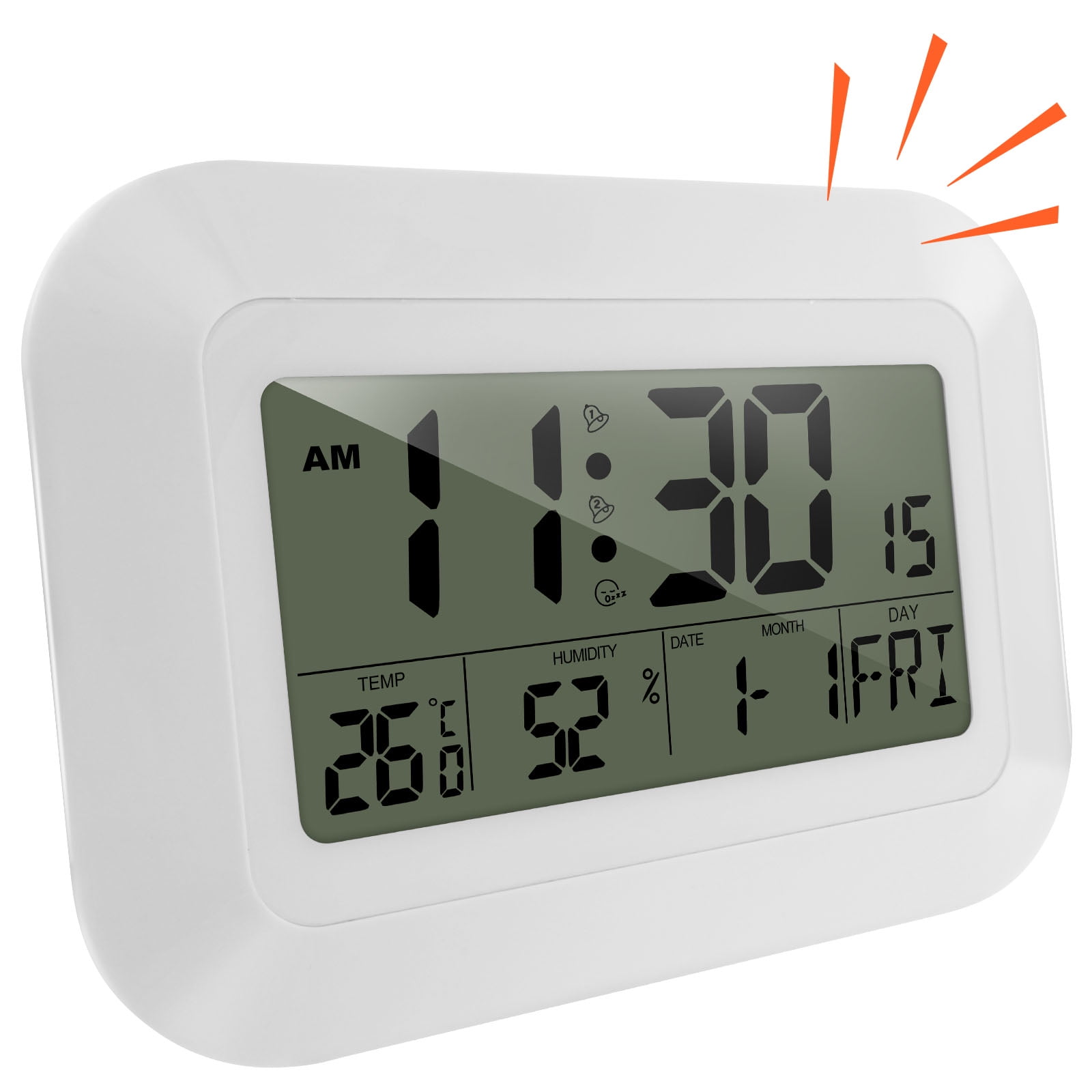 Digital Wall Clock Large LCD Display Electronic Desk Clock Battery ...