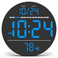 Digital Wall Clock with Large LED Display, Date, Temperature, Auto ...