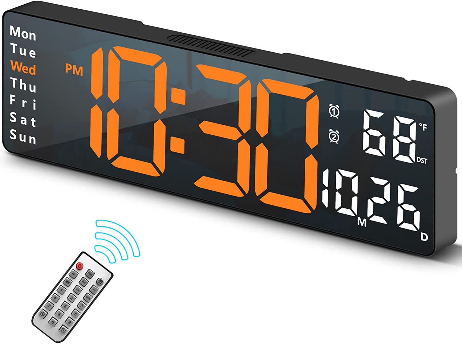 Digital Wall Clock for Living Room Decor, Desk Alarm Clock for Bedroom ...